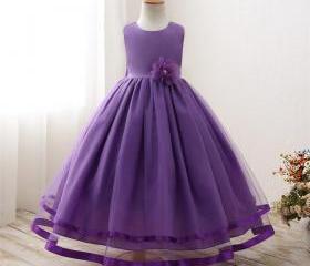 Simple Princess Gowns Girl Birthday Wedding Party Formal Flower Girls ...