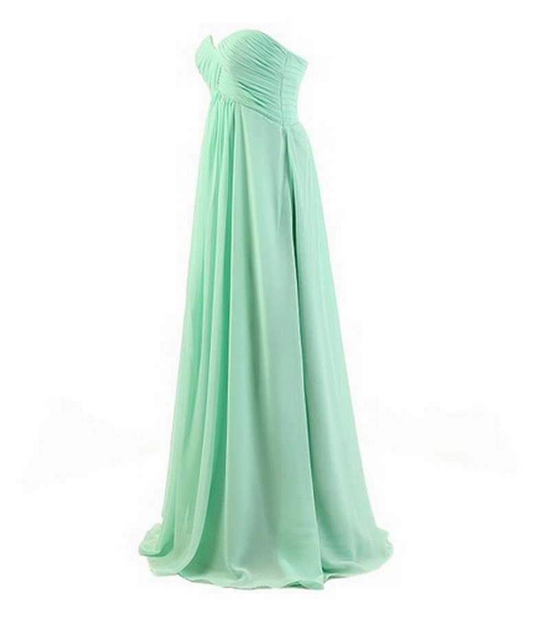 Mint Chiffon Long Handmade Prom Dresses With Beading Mint Prom Dresses ...