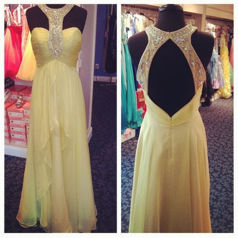 Pageant Prom Dress A-line Prom Dress Chiffon Prom Dress Beading Evening ...