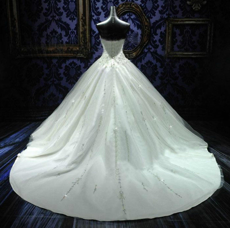 Pageant Applique Sweetheart Long Ball Gown Lace Bridal Wedding Dresses ...