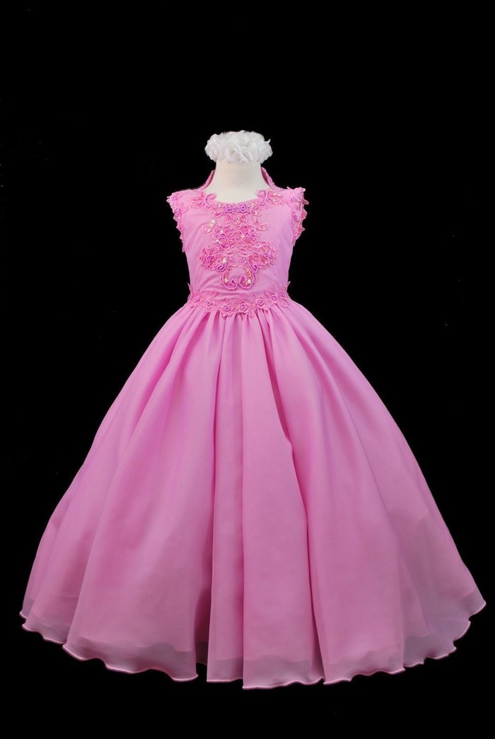Pink Girls National Pageant Glitz Formal Party Long Dress Custom Made ...
