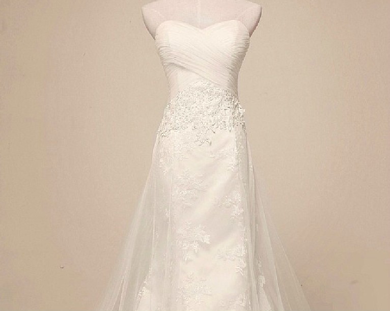 Pageant Applique Sweetheart Long A Line Lace Bridal Wedding Dresses ...